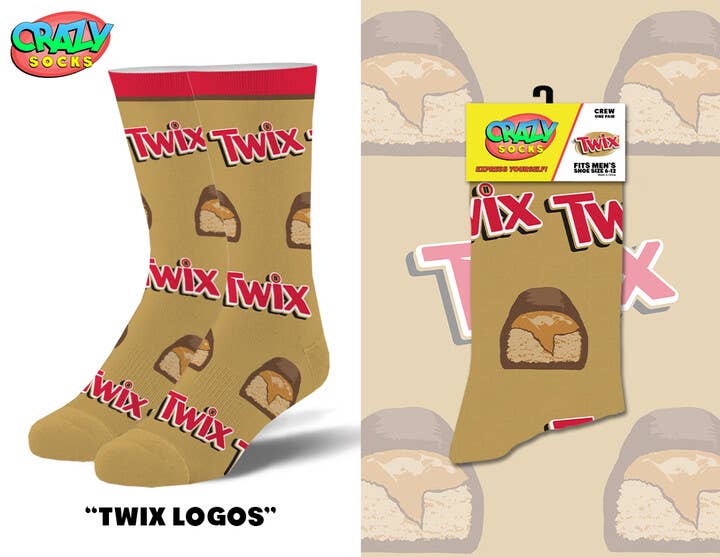 Buy Twix Candy Novelty Crew Socks by Crazy Socks – Pat's Monograms