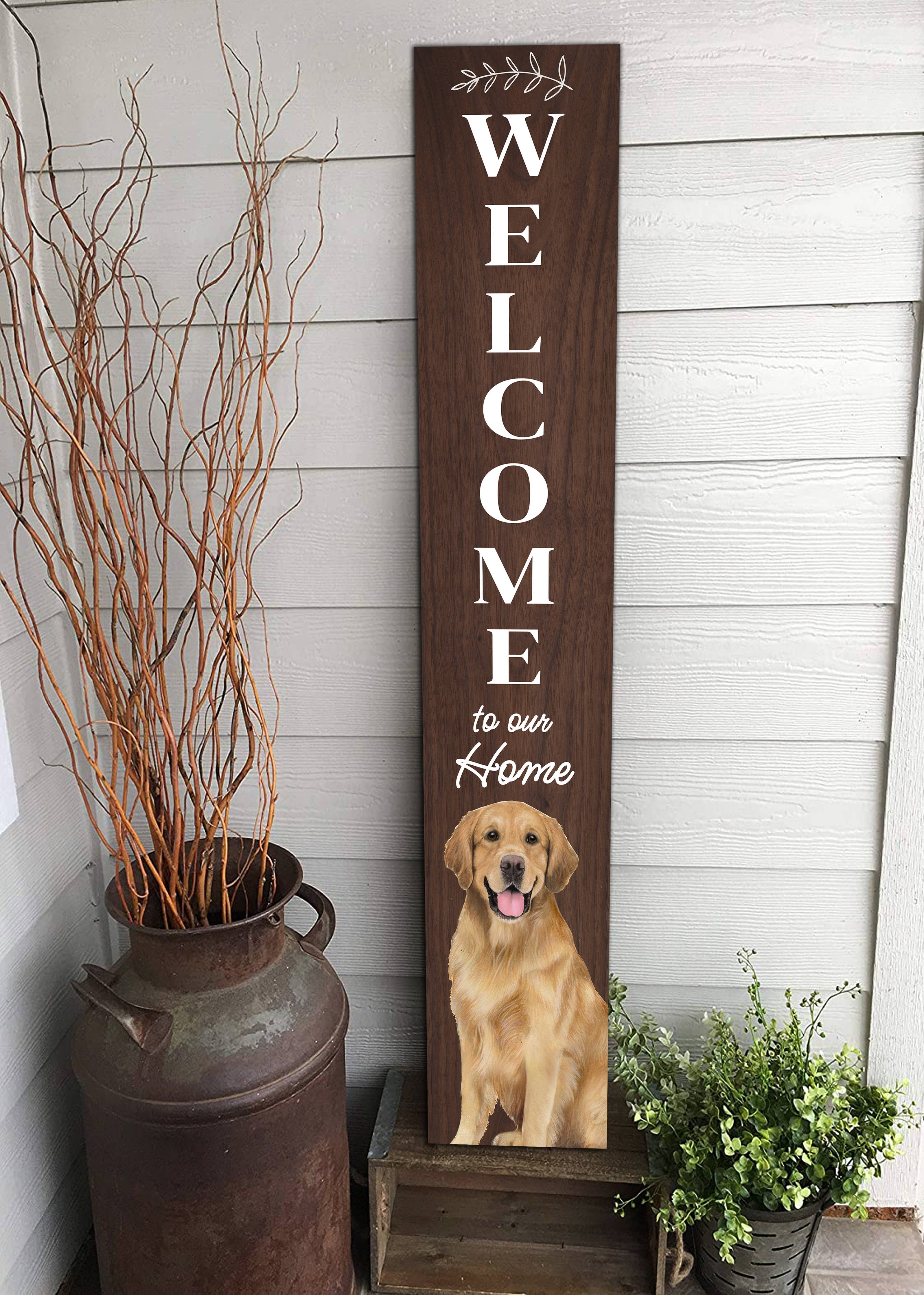 Buy Golden Retriever Welcome sign by E&S Pets – Pat's Monograms